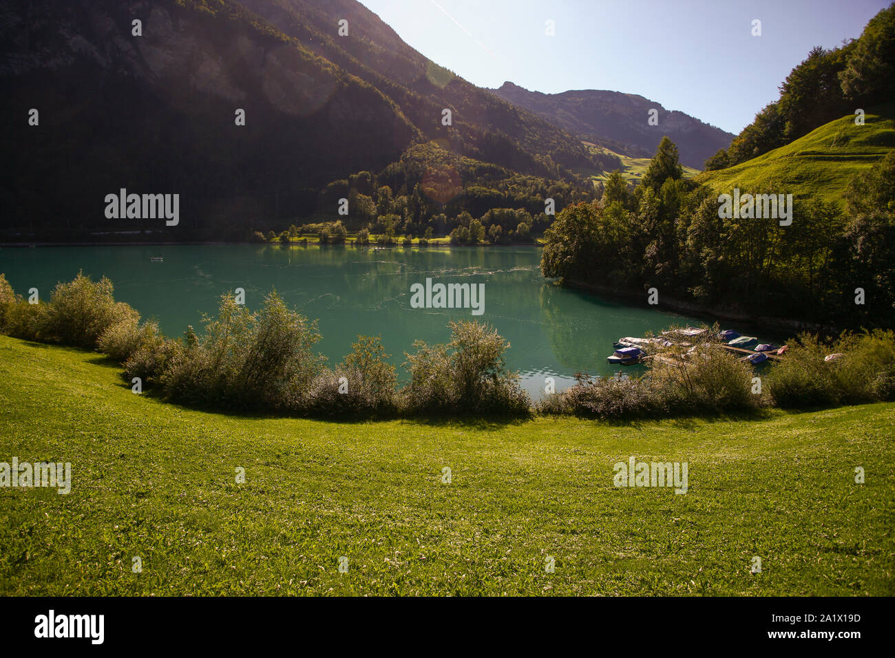 lake lungern Switzerland - famous fishing lake in Switzerland Stock Photo - Alamy