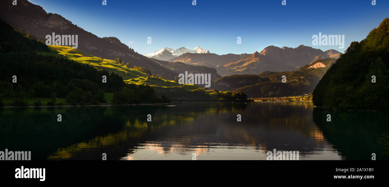 lake lungern Switzerland - famous fishing lake in Switzerland Stock Photo - Alamy