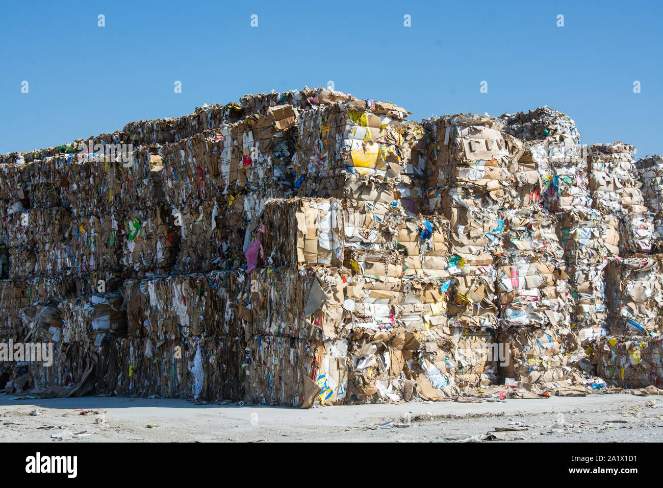 Waste paper is collected and packed for recycling. Cardboard and Paper ...