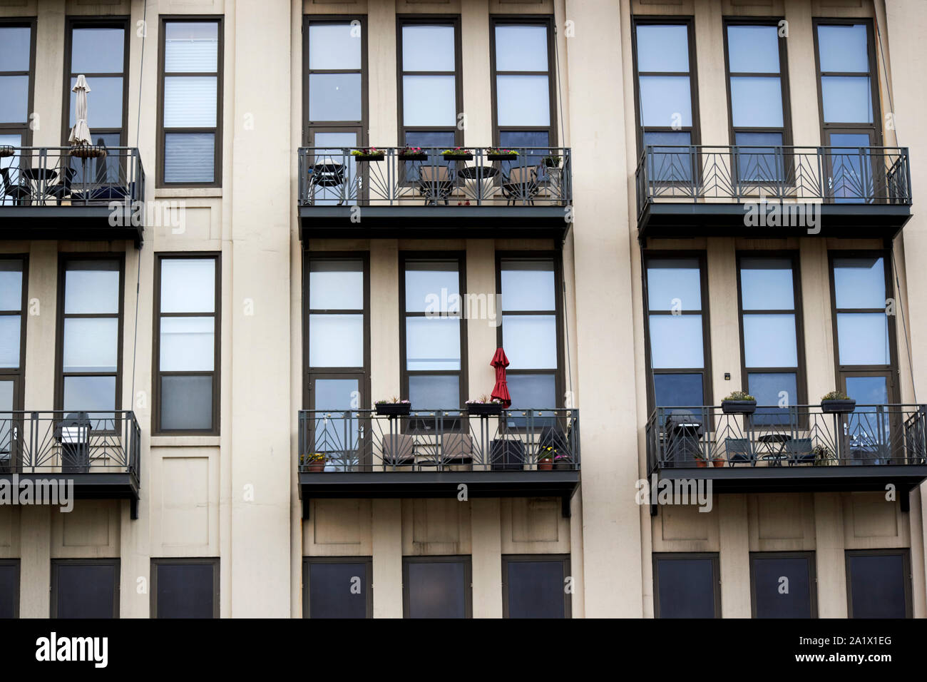 windows and architectural details of the luxury condominiums in ...
