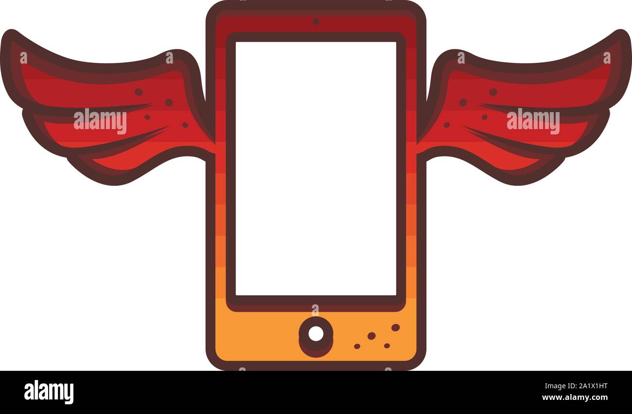 mobile hand phone red wing theme brand logo icon sign vector Stock ...