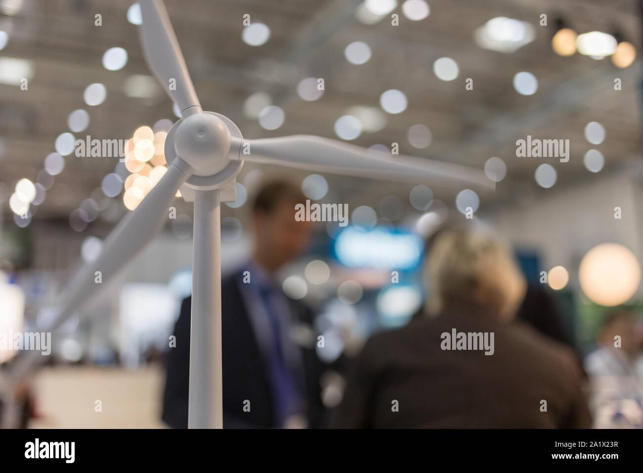 miniature turbine on wind fair Stock Photo - Alamy