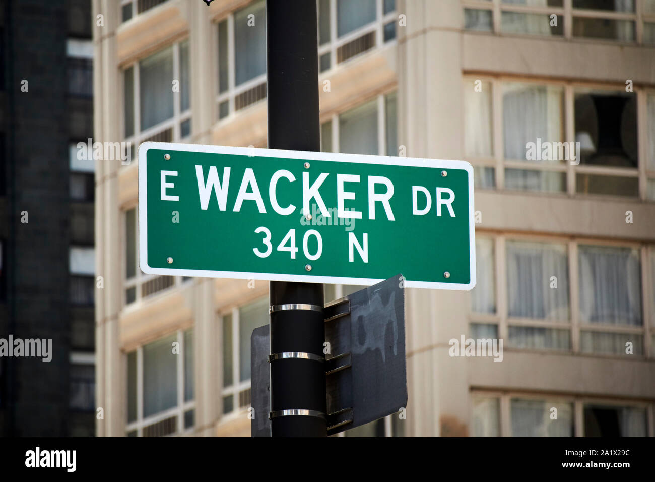 east wacker drive green chicago street names nameplates street sign ...