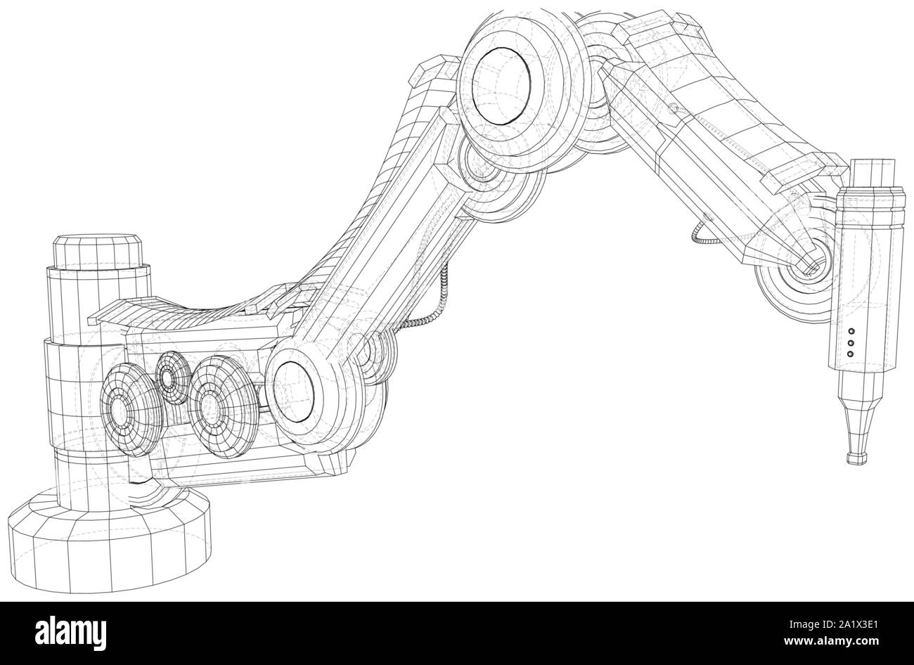 Robot arm production line Black and White Stock Photos & Images - Alamy