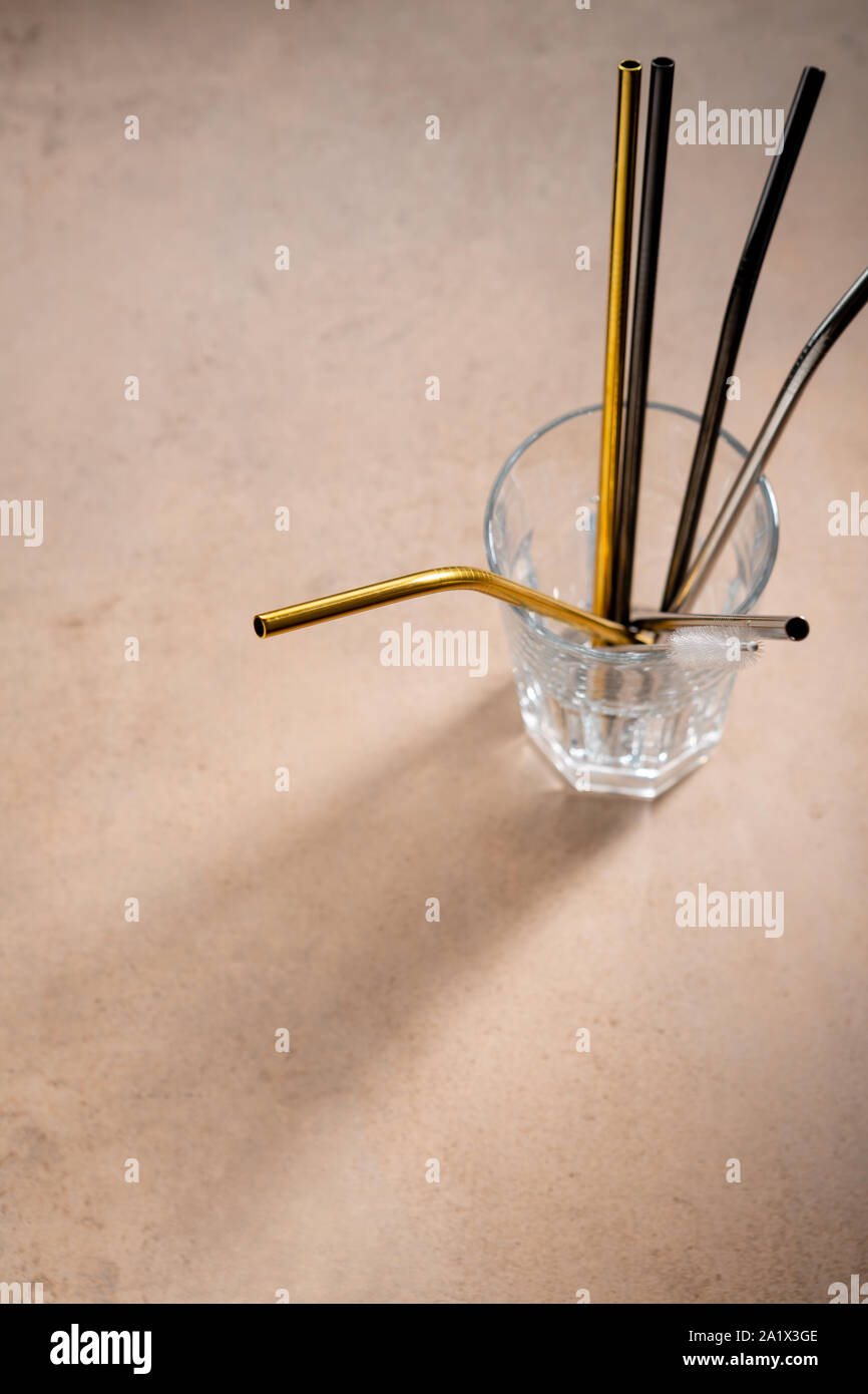 Zero waste metal straws Stock Photo - Alamy