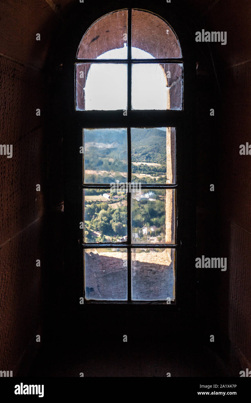 Windows of an old castle made of sandstone Stock Photo - Alamy