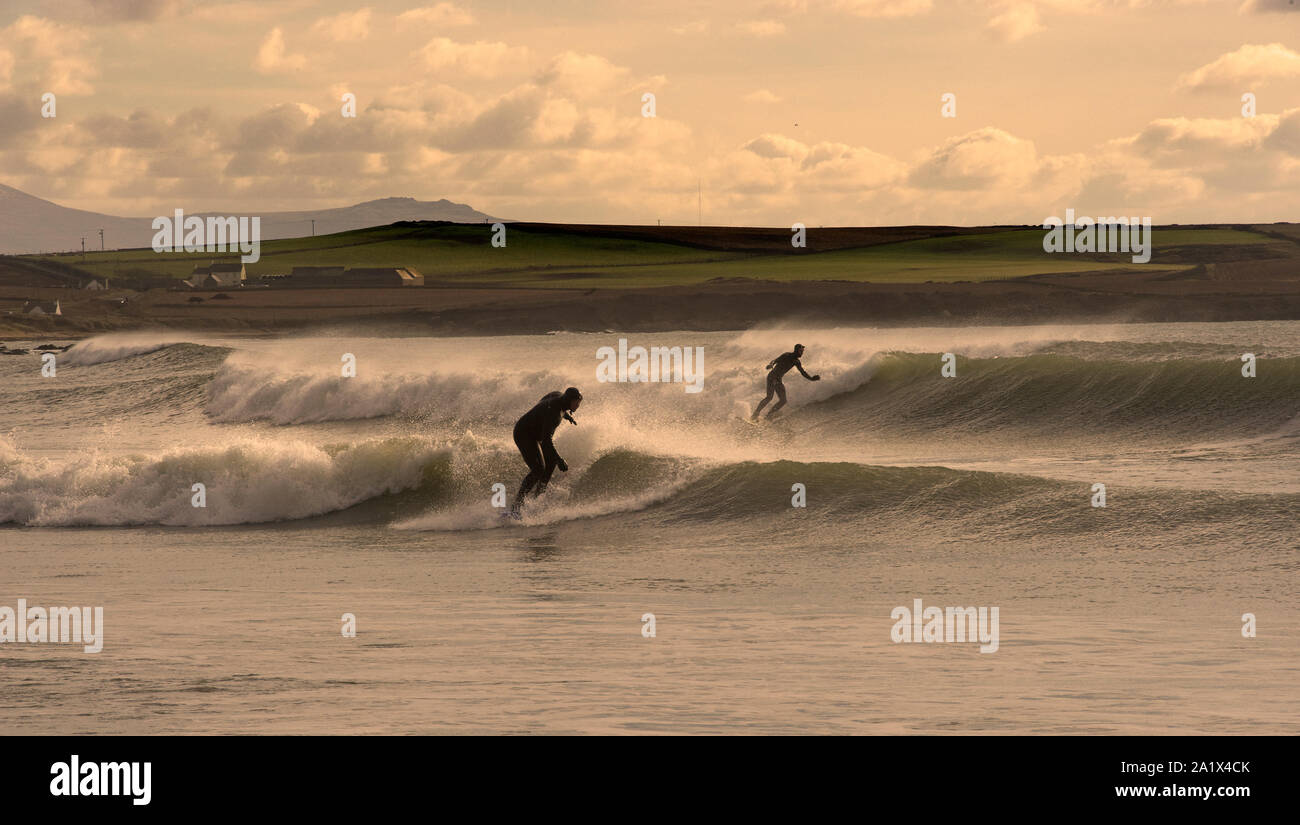 Winter surfing at Broad Beach on Anglesey Stock Photo - Alamy