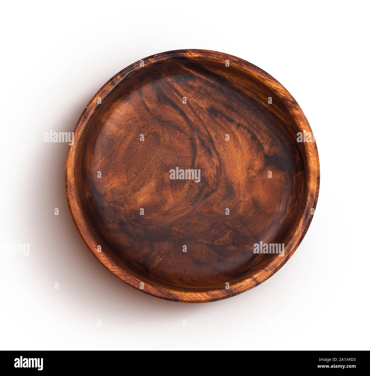 Wooden bowl isolated on a white background, view from above Stock Photo ...