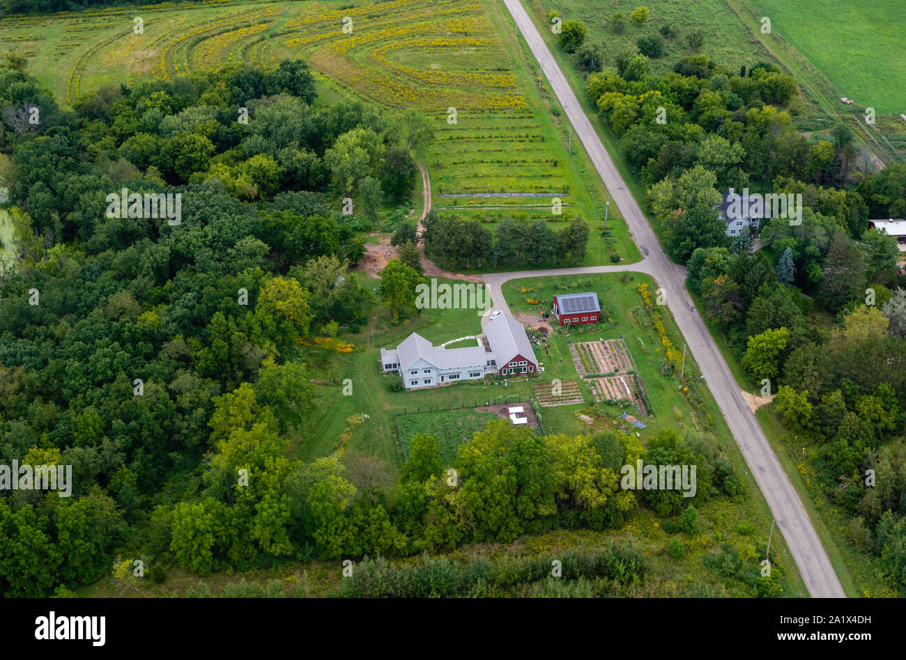 Aerial photograph of One Seed Farm near Madison, Wisconsin, USA Stock ...