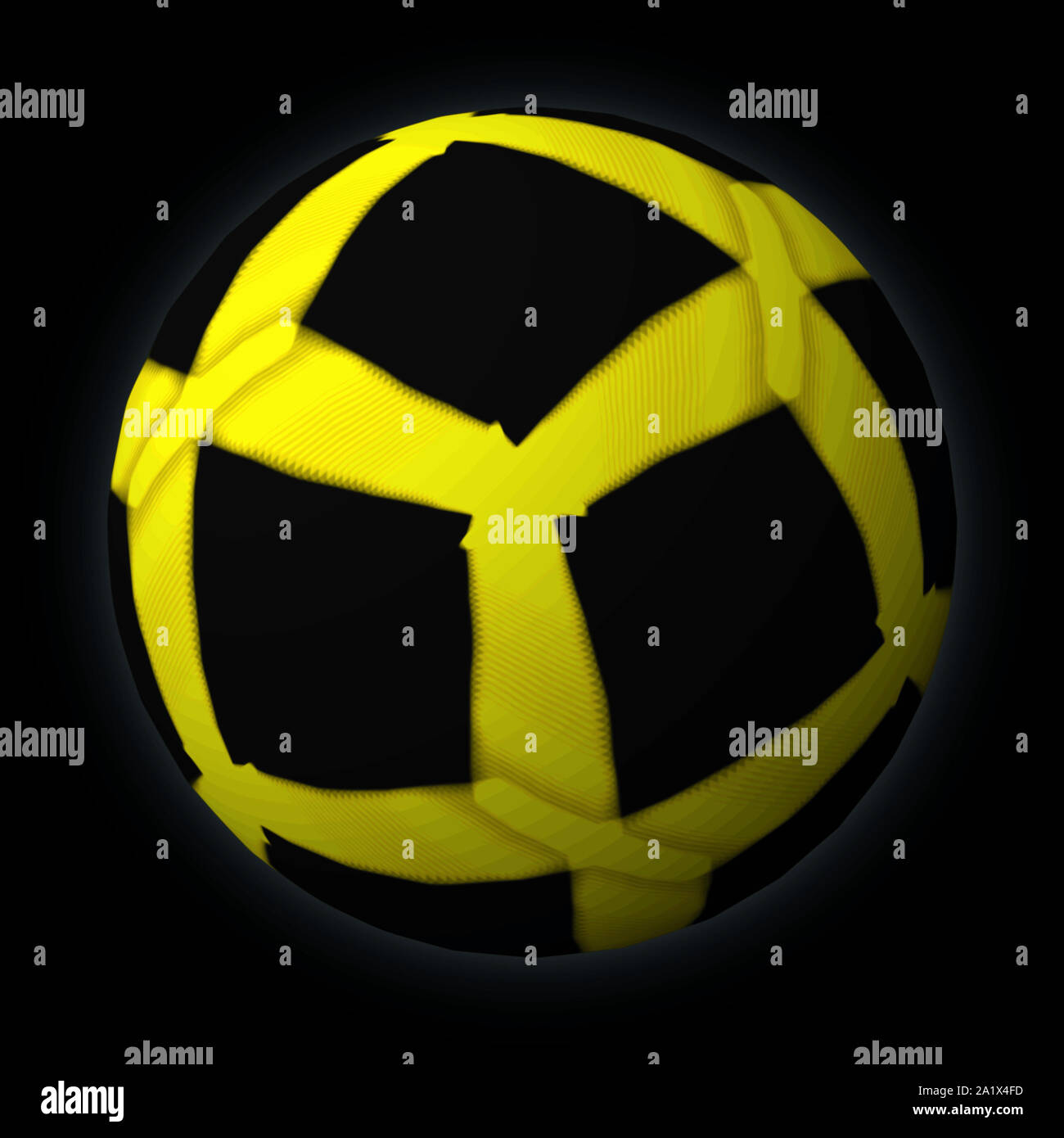 Artfully designed and colorful ball, 3D illustration on black ...