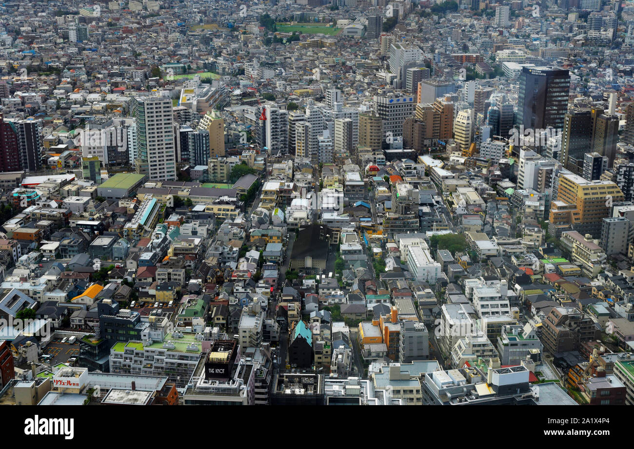 Panoramic view of Tokyo metropolis from the observation deck of the ...