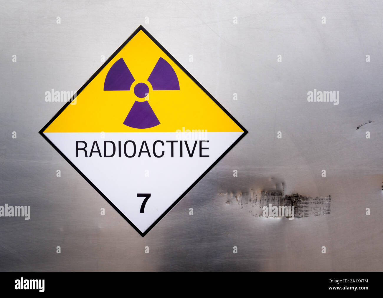 Radiation warning sign on the Hazardous materials transport label Class ...