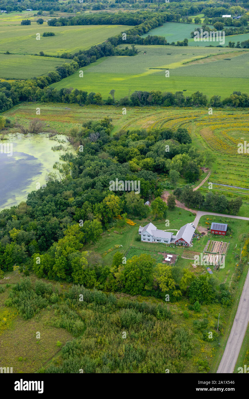 Aerial photograph of One Seed Farm near Madison, Wisconsin, USA Stock ...