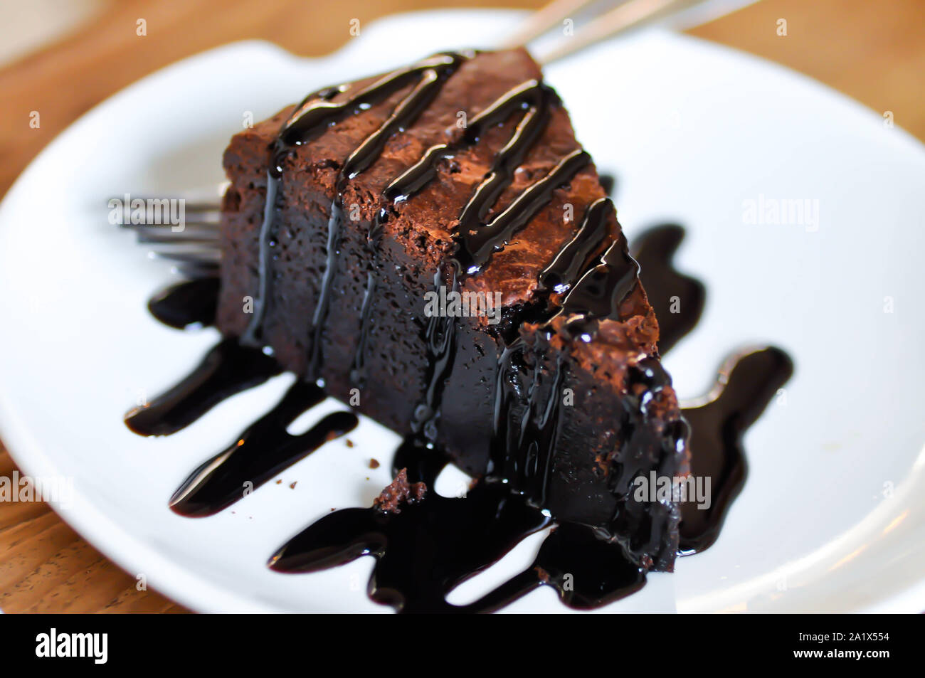 chocolate cake with chocolate topping Stock Photo - Alamy