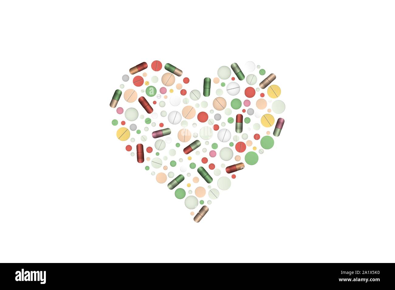 Heart shape pills. Vector illustration. Cardiac medicament Stock Vector ...