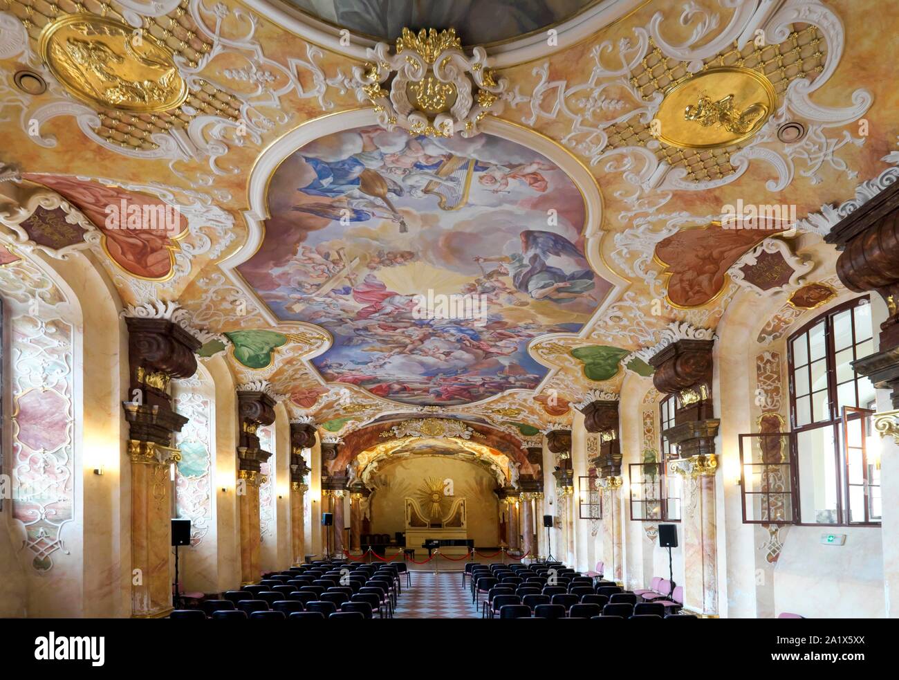 Oratory Marianum with ceiling painting, main building of Wroclaw ...