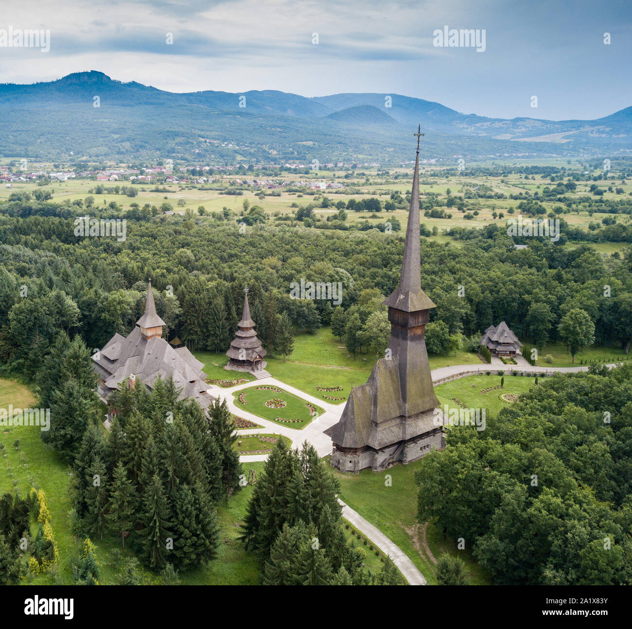 Traditional Maramures neo-gothic wooden church in Sapanta-Peri ...