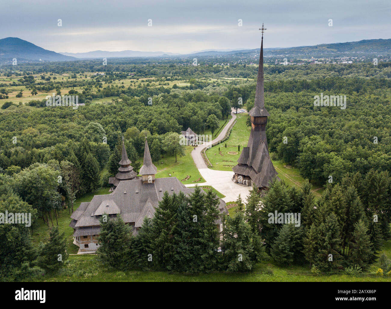 Traditional Maramures neo-gothic wooden church in Sapanta-Peri ...
