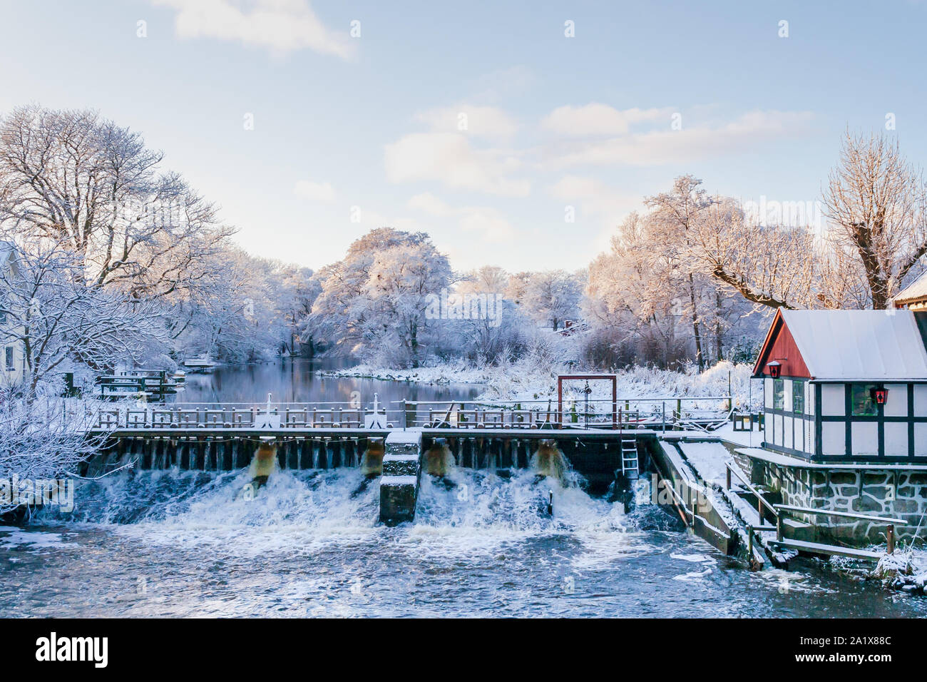 Saeby Water Mill in winter, Saeby, Vendsyssel, Denmark Stock Photo - Alamy