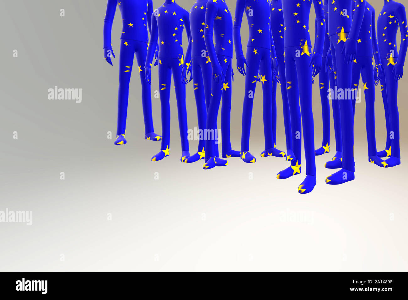 European Union people standing together. 3D render illustration Stock ...