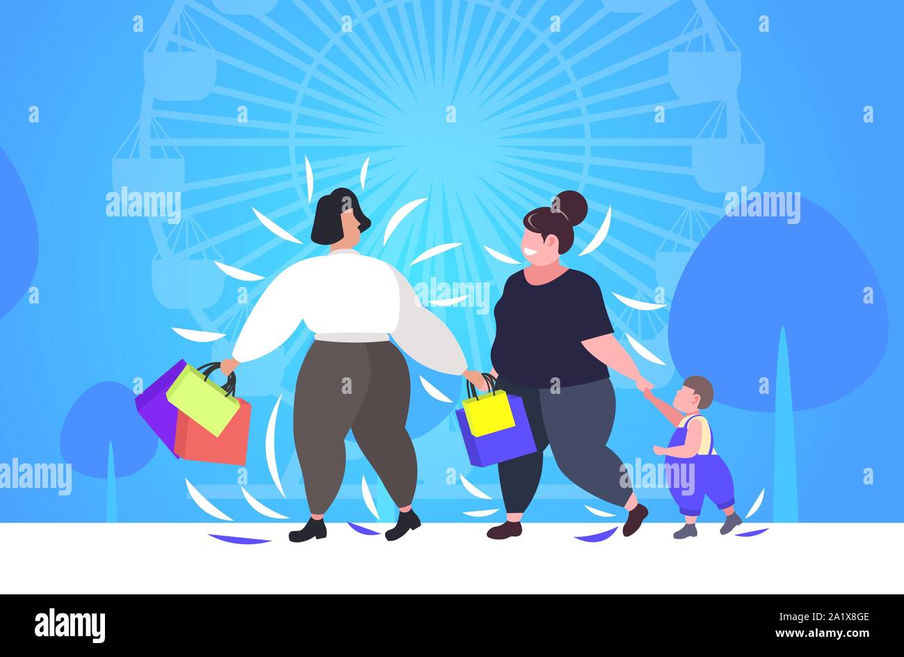Fat women walking Stock Vector Images - Alamy