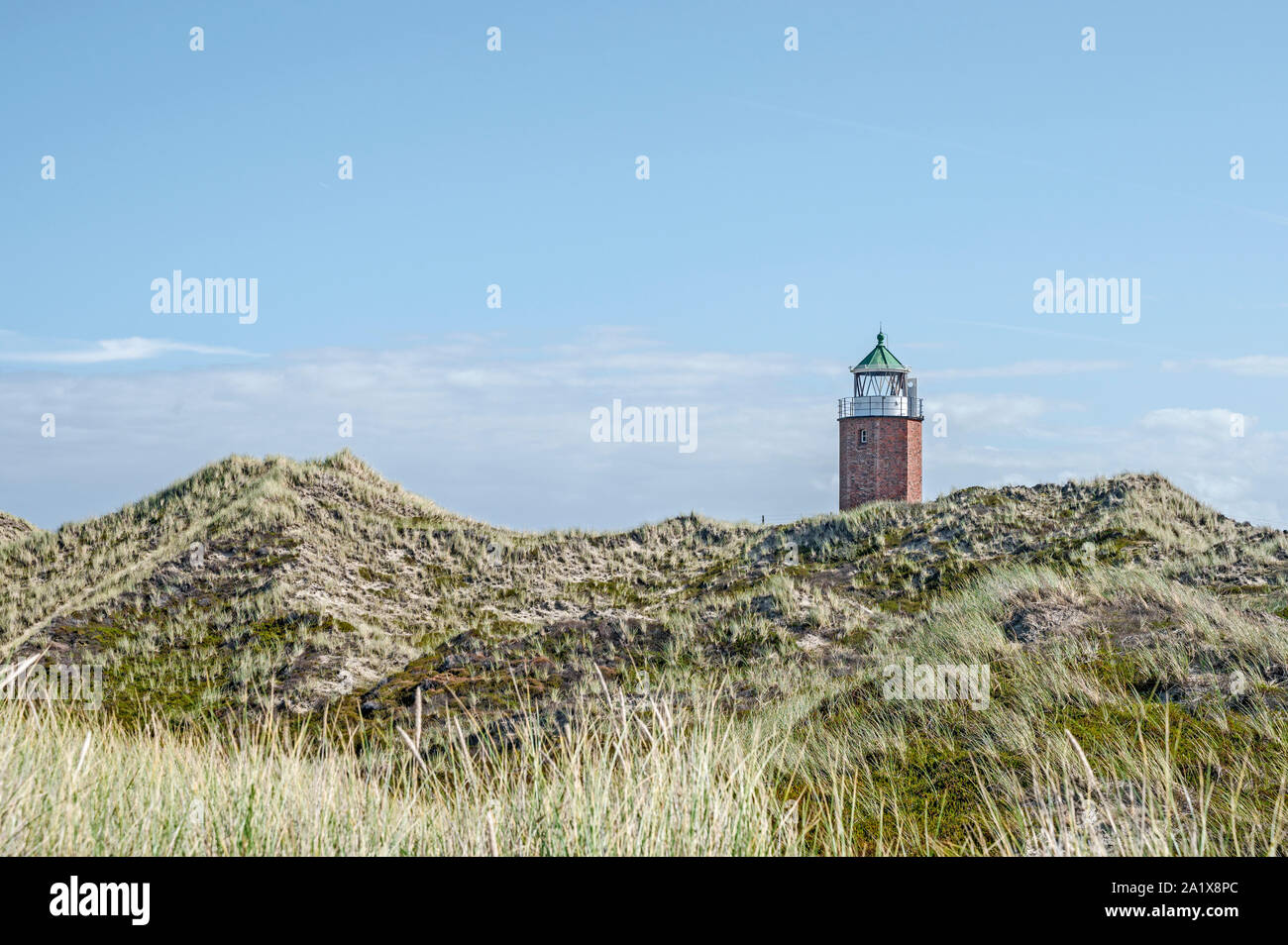 Dunes and lighthouse on the island of Sylt (Germany): Dünen und ...