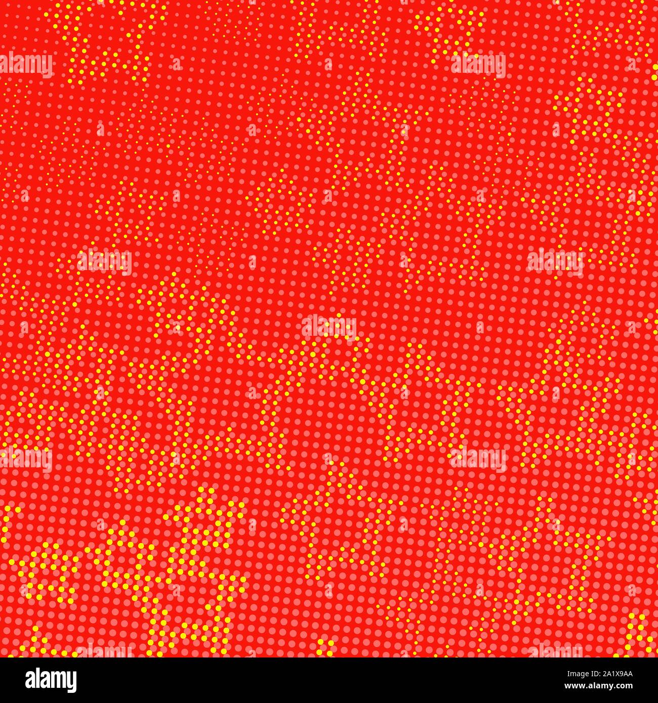 Halftone Star Background. Yellow Red Starry Dotted Texture. Pop Art ...
