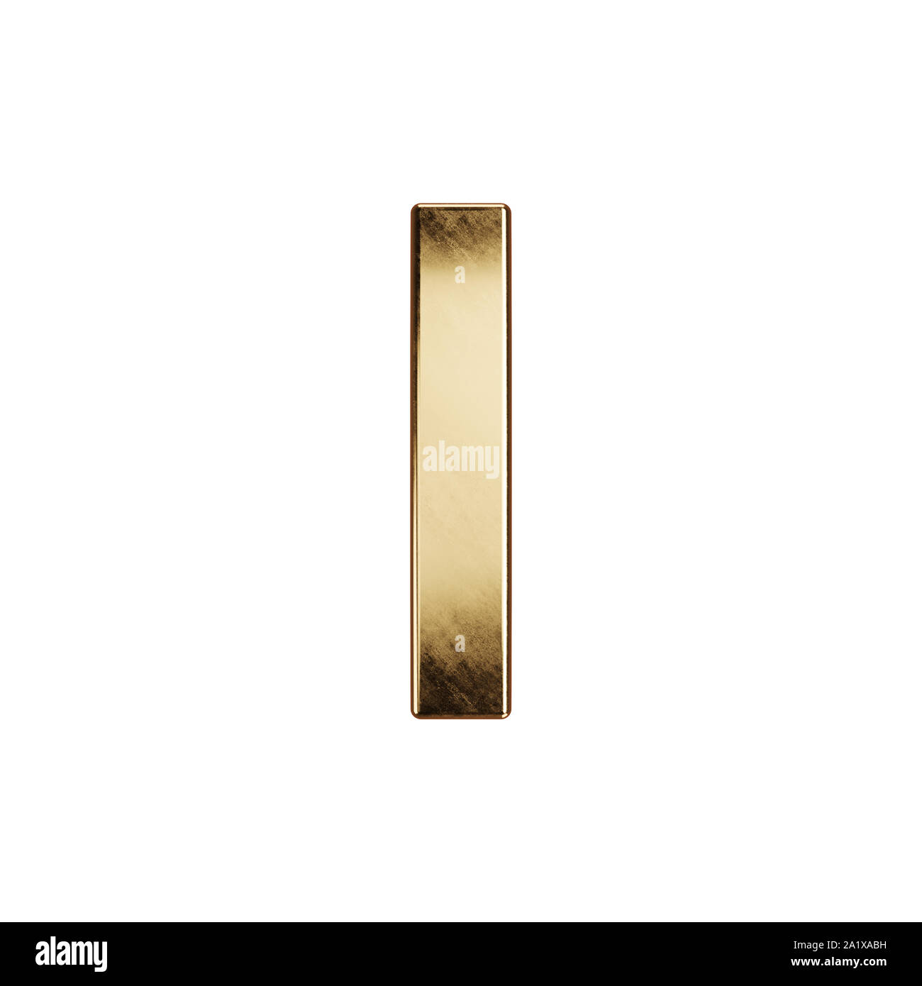 3d render of golden alphabet letter simbol - I. Isolated on white ...
