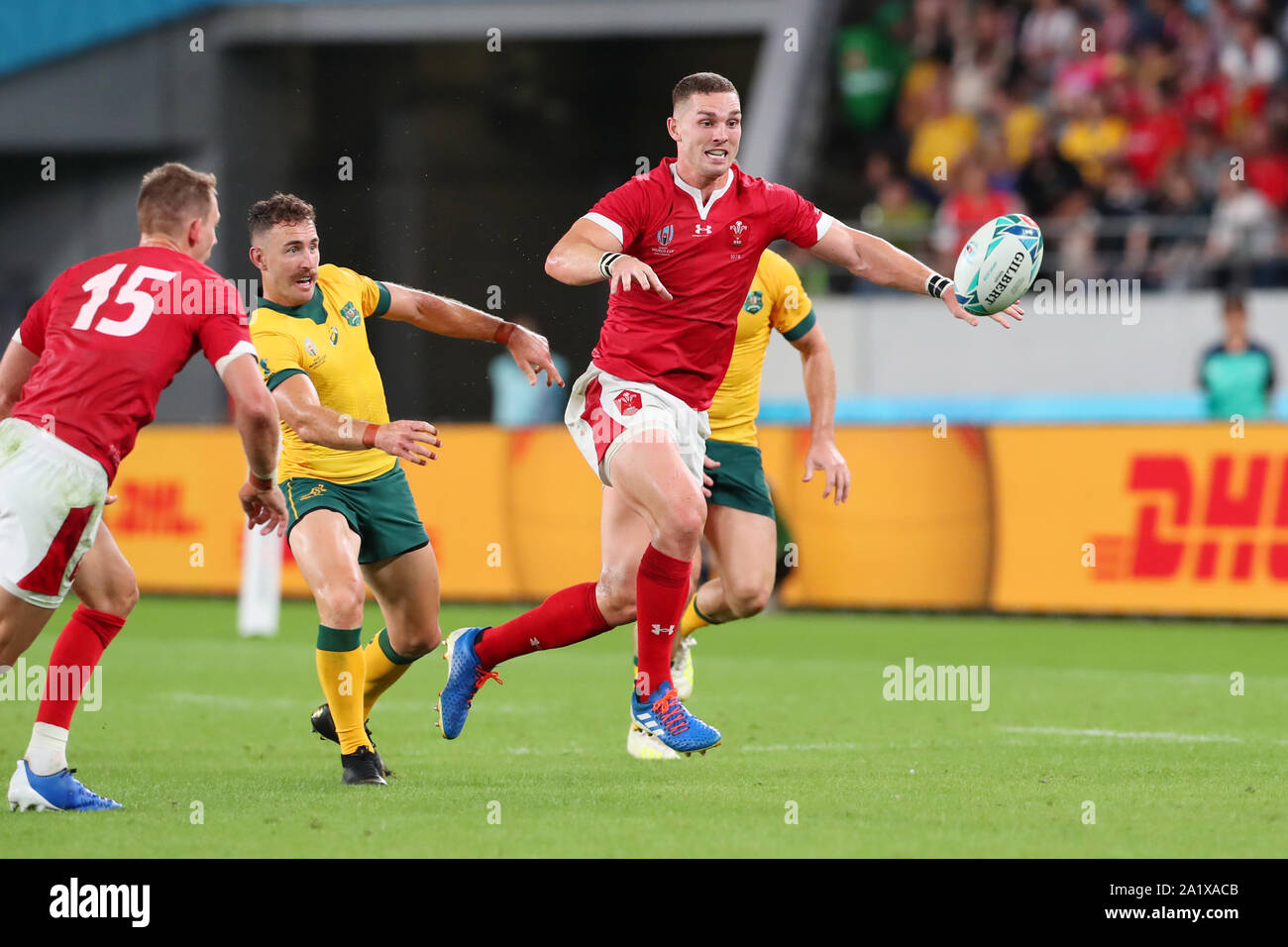 Tokyo, Japan. 29th Sep, 2019. (L-R) Nicholas White (AUS), George North ...