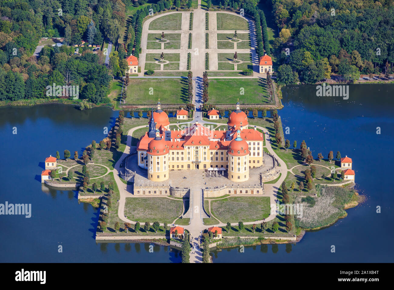 Aerial view of Moritzburg Castle, Saxony - Germany Stock Photo - Alamy