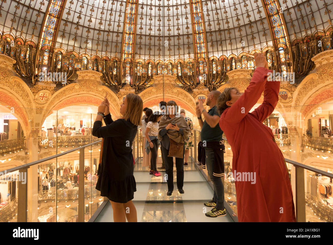 Paris, France - Sept 05, 2019: Tourists at the glasswalk in the ...