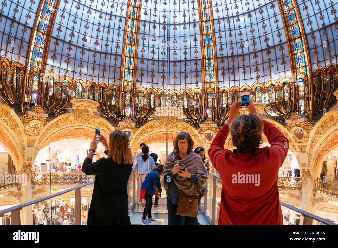 Paris, France - Sept 05, 2019: Tourists at the glasswalk in the ...