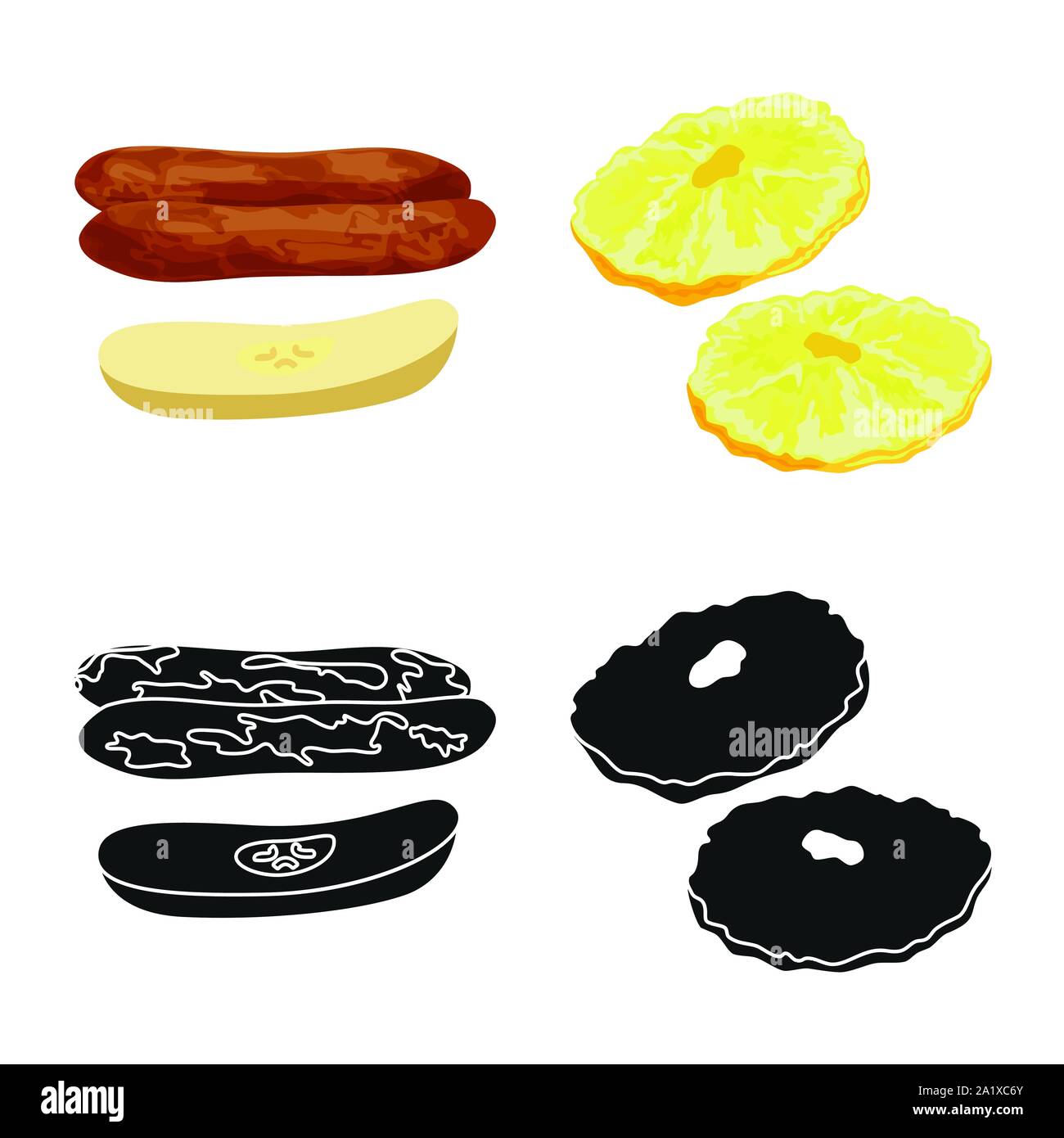 Vector illustration of food and raw icon. Set of food and nature stock ...