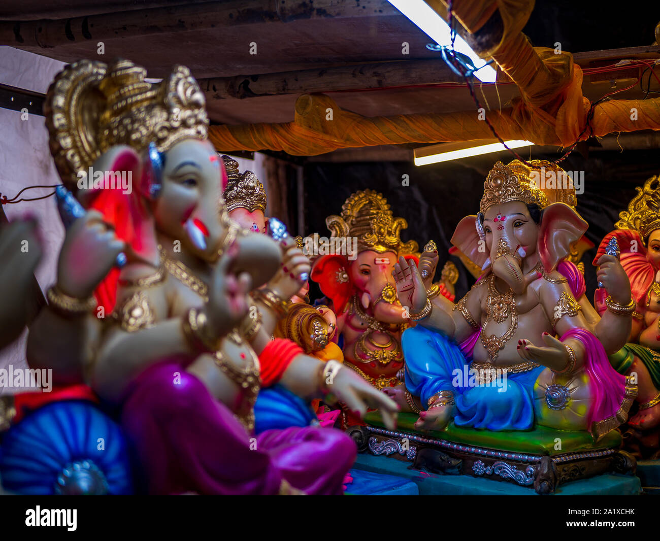 Statue of Lord Ganesha ready for Ganesh festival Stock Photo - Alamy