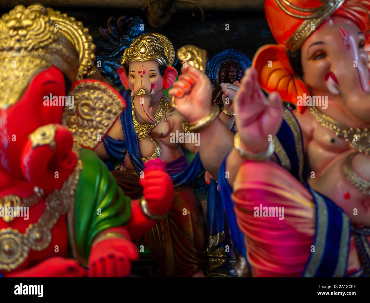 Statue of Lord Ganesha ready for Ganesh festival Stock Photo - Alamy
