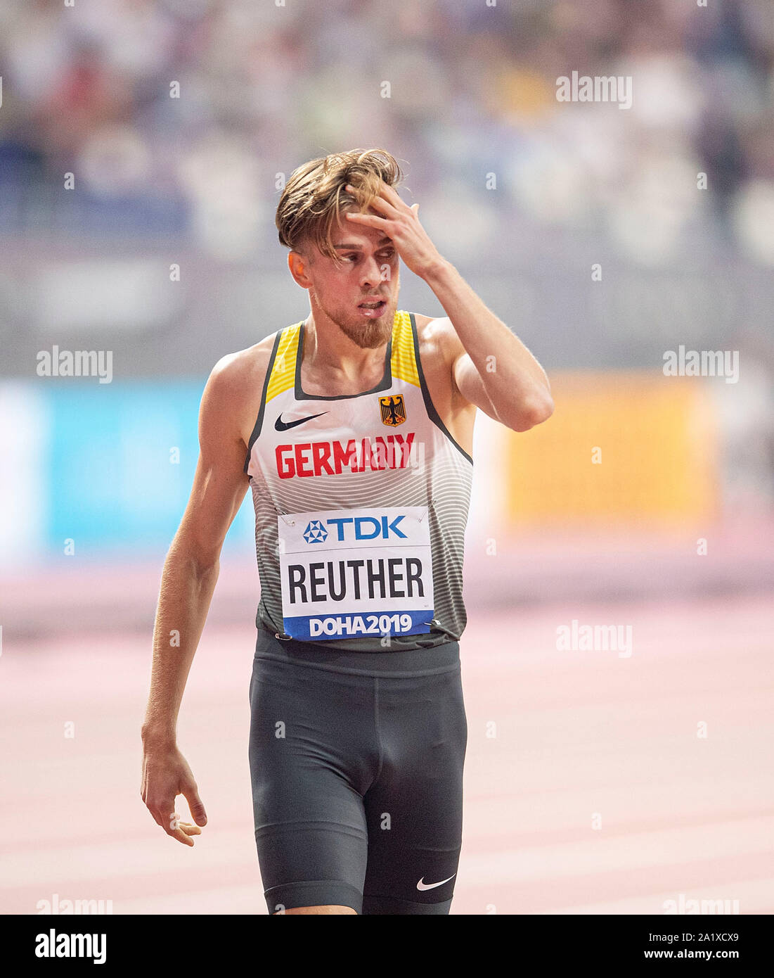 Marc REUTHER (Germany) exhausted, 800m men, Round 1, on 28.09.2019 ...