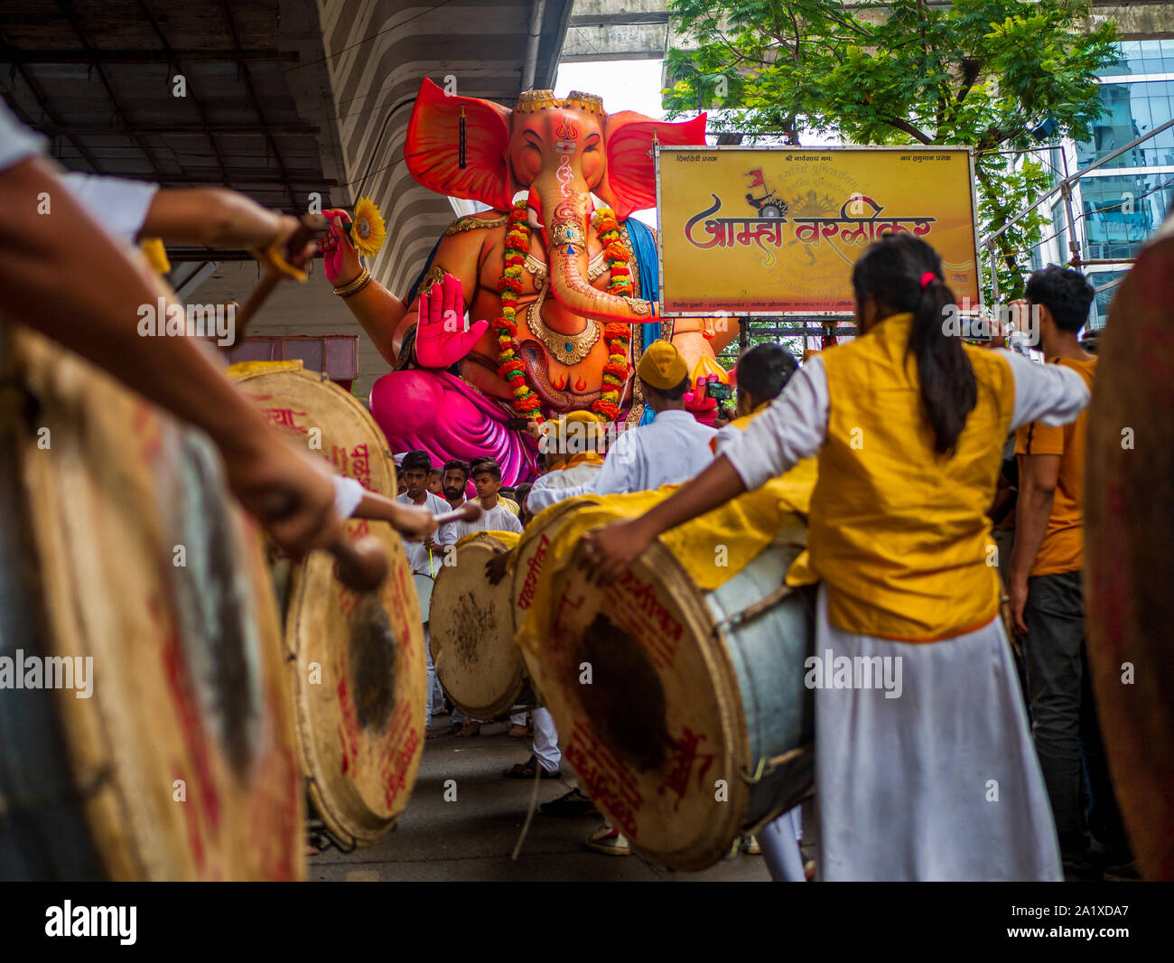 Mumbai, India - September 12,2019 : Traditional band participating ...