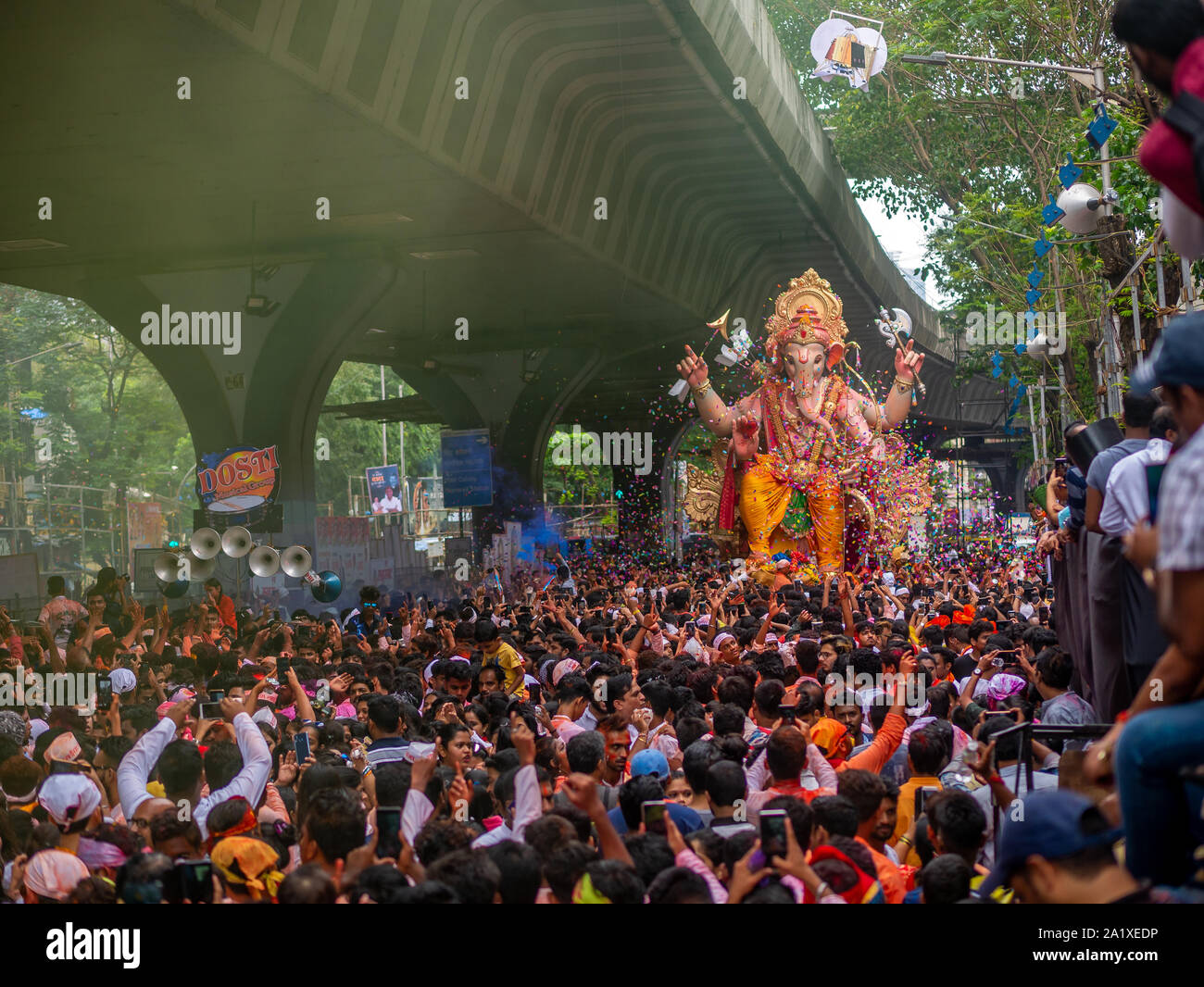Mumbai, India - September 12,2019 : Thousands of devotees bid adieu to ...