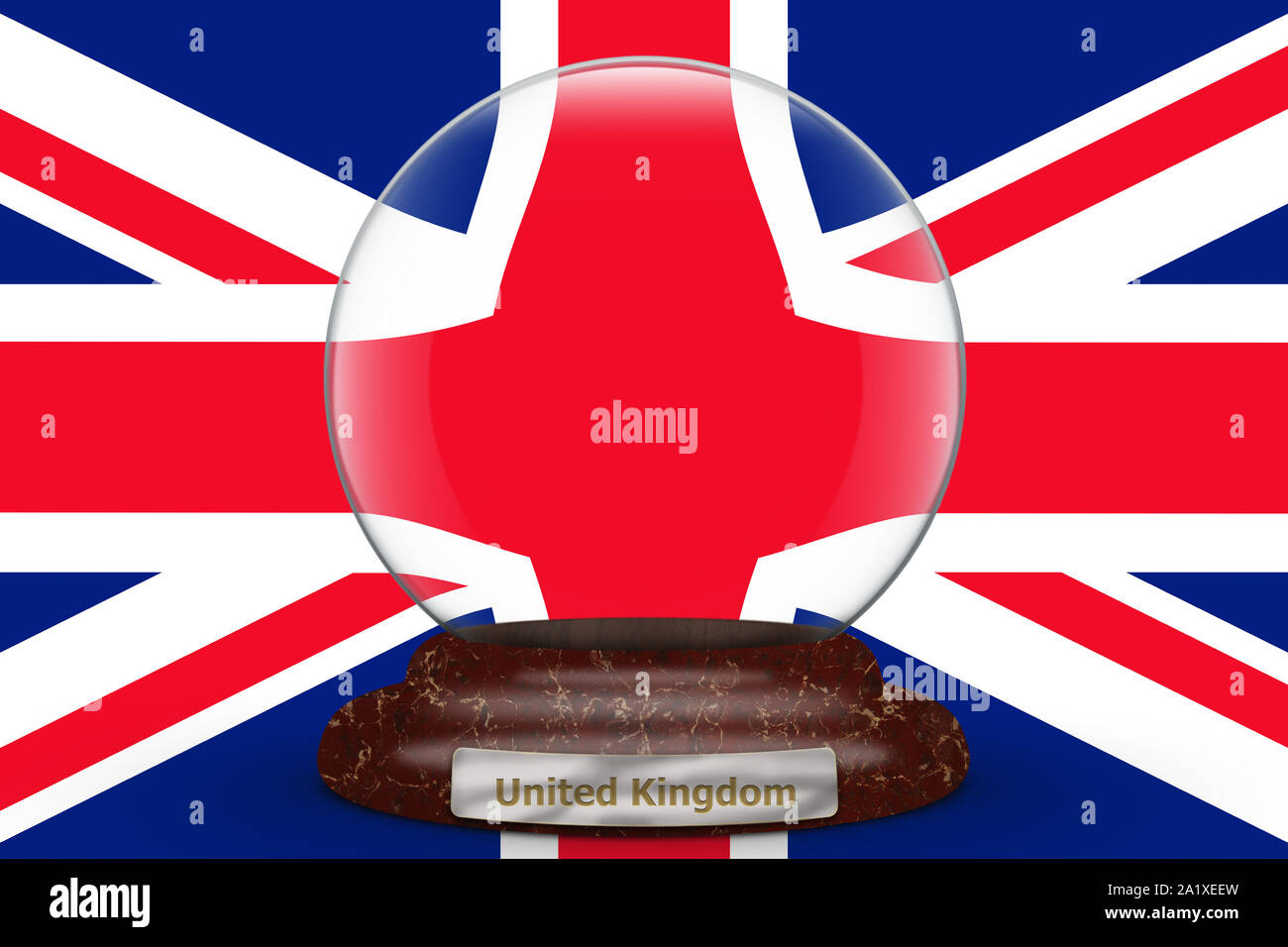 Flag of United Kingdom on a snow globe background Stock Photo - Alamy