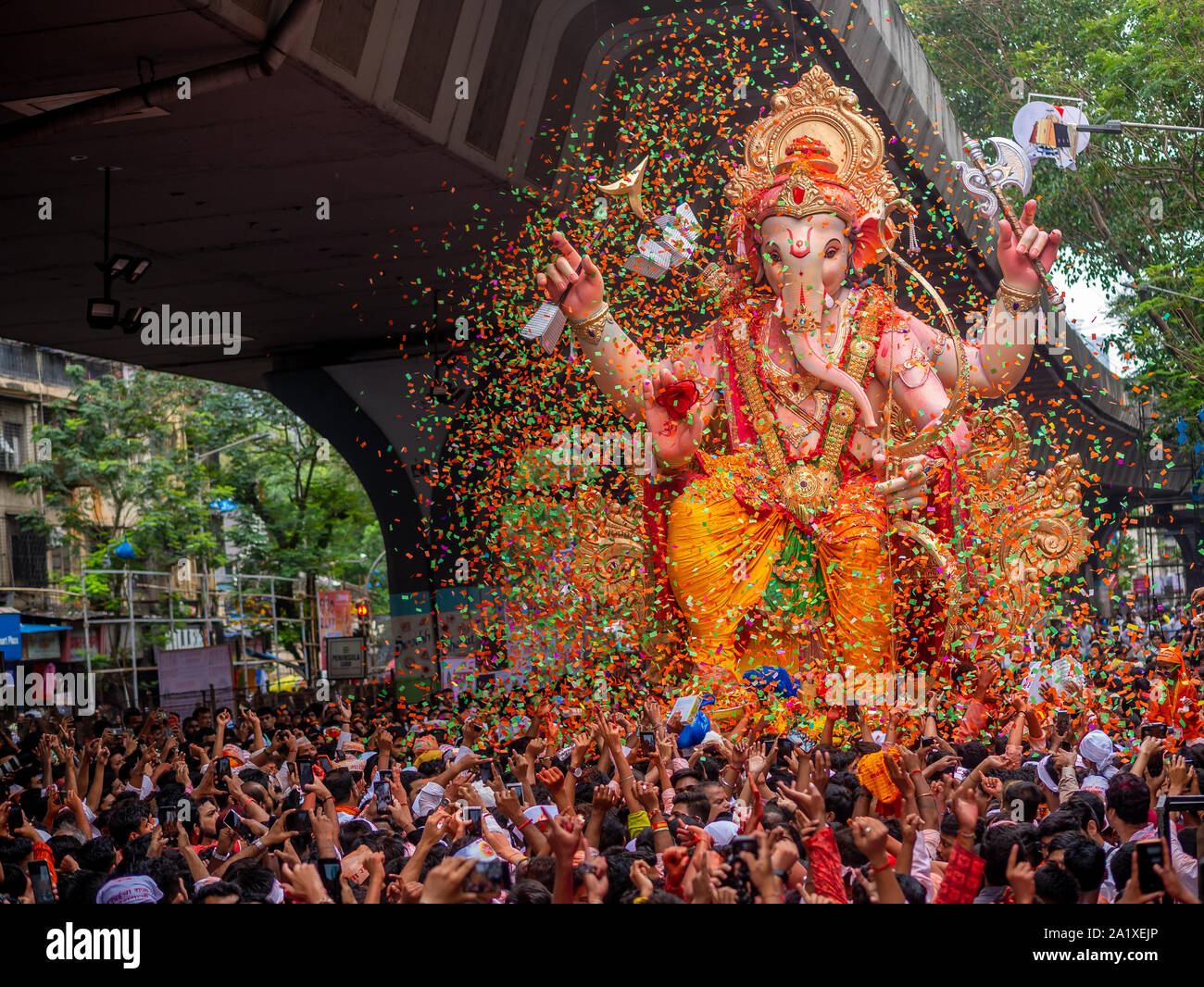 Mumbai, India - September 12,2019 : Thousands of devotees bid adieu to ...