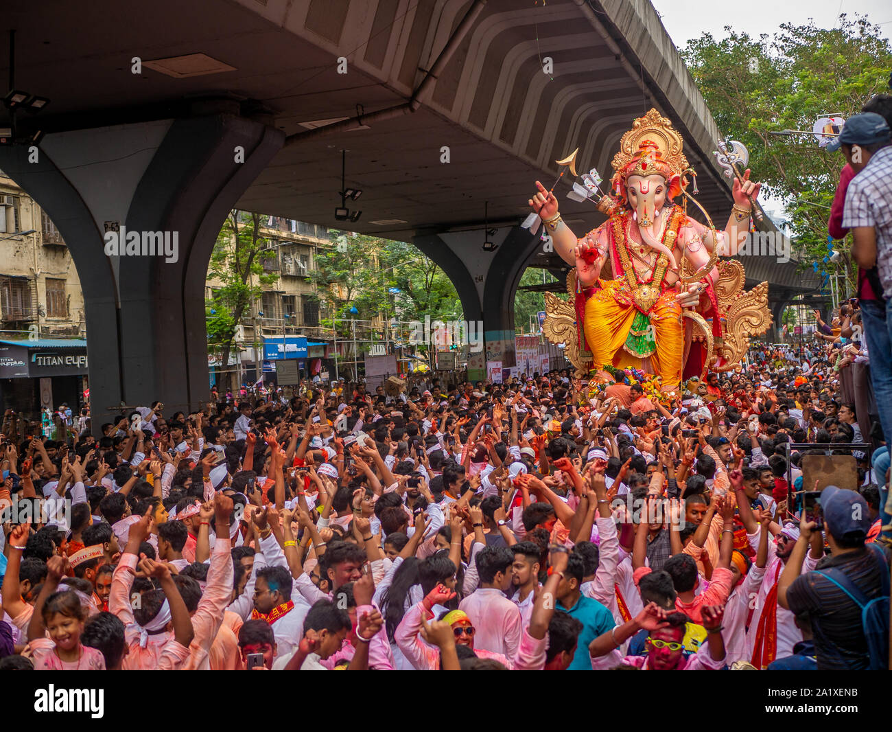 Mumbai, India - September 12,2019 : Thousands of devotees bid adieu to ...