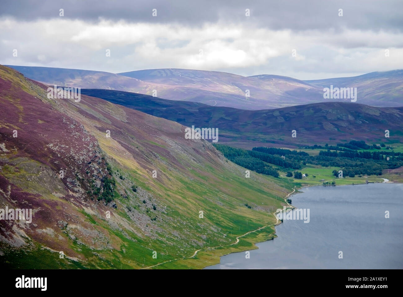Loch Lee. Angus, Scotland, UK. South of the Grampian Mountains Stock ...