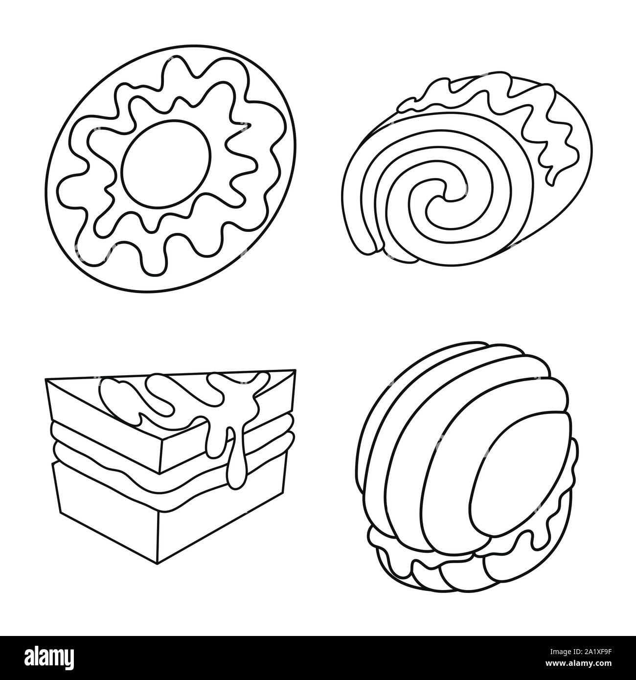 Isolated object of sweet and product icon. Set of sweet and caramel ...