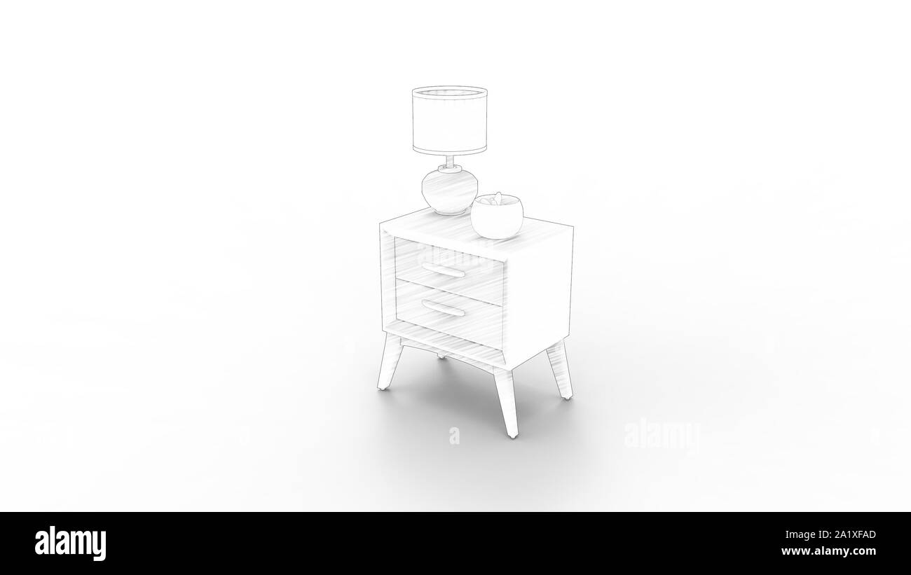 3d rendering of a dresser isolated in white studio background Stock ...