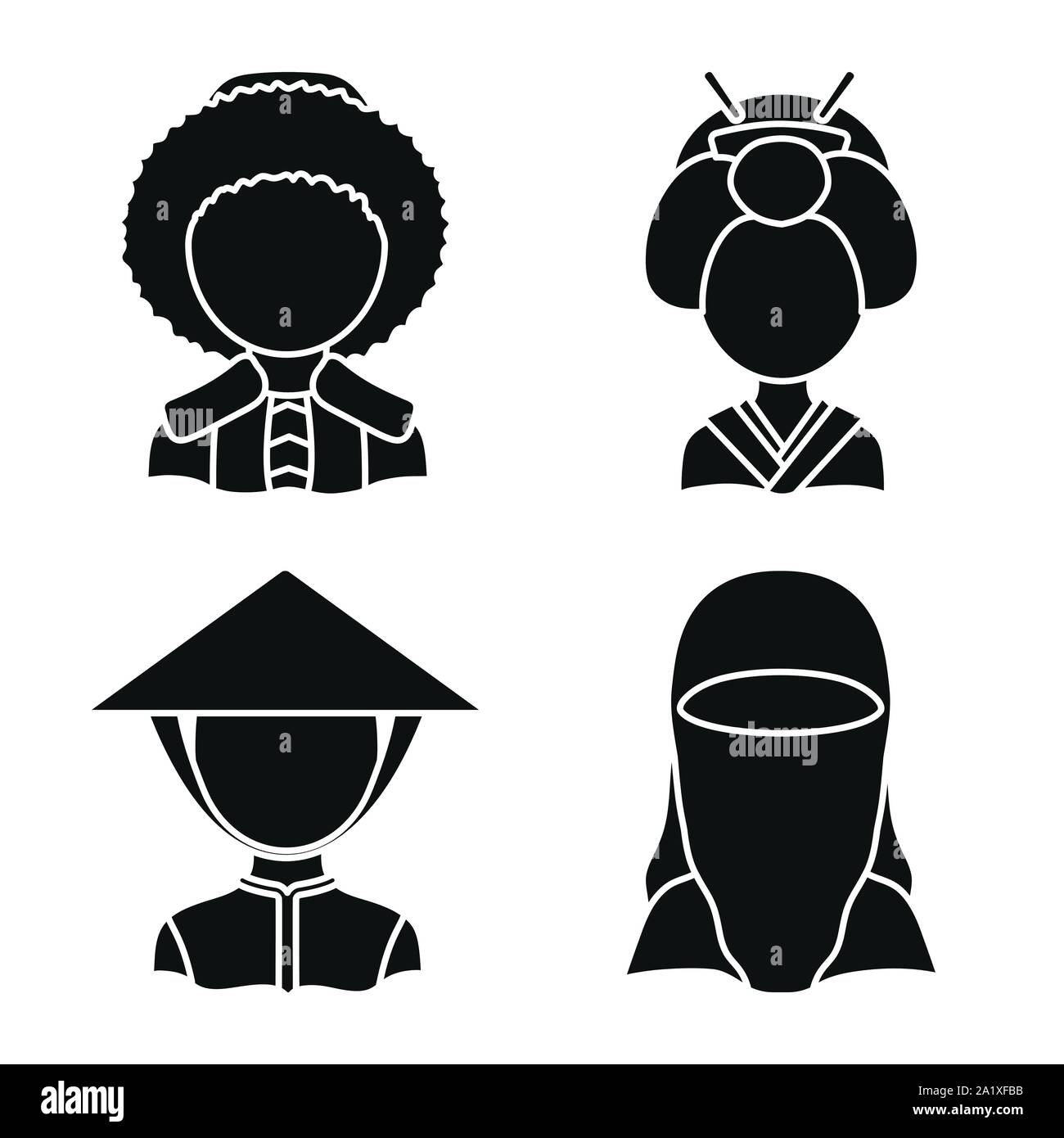 Vector design of person and culture sign. Set of person and race vector ...