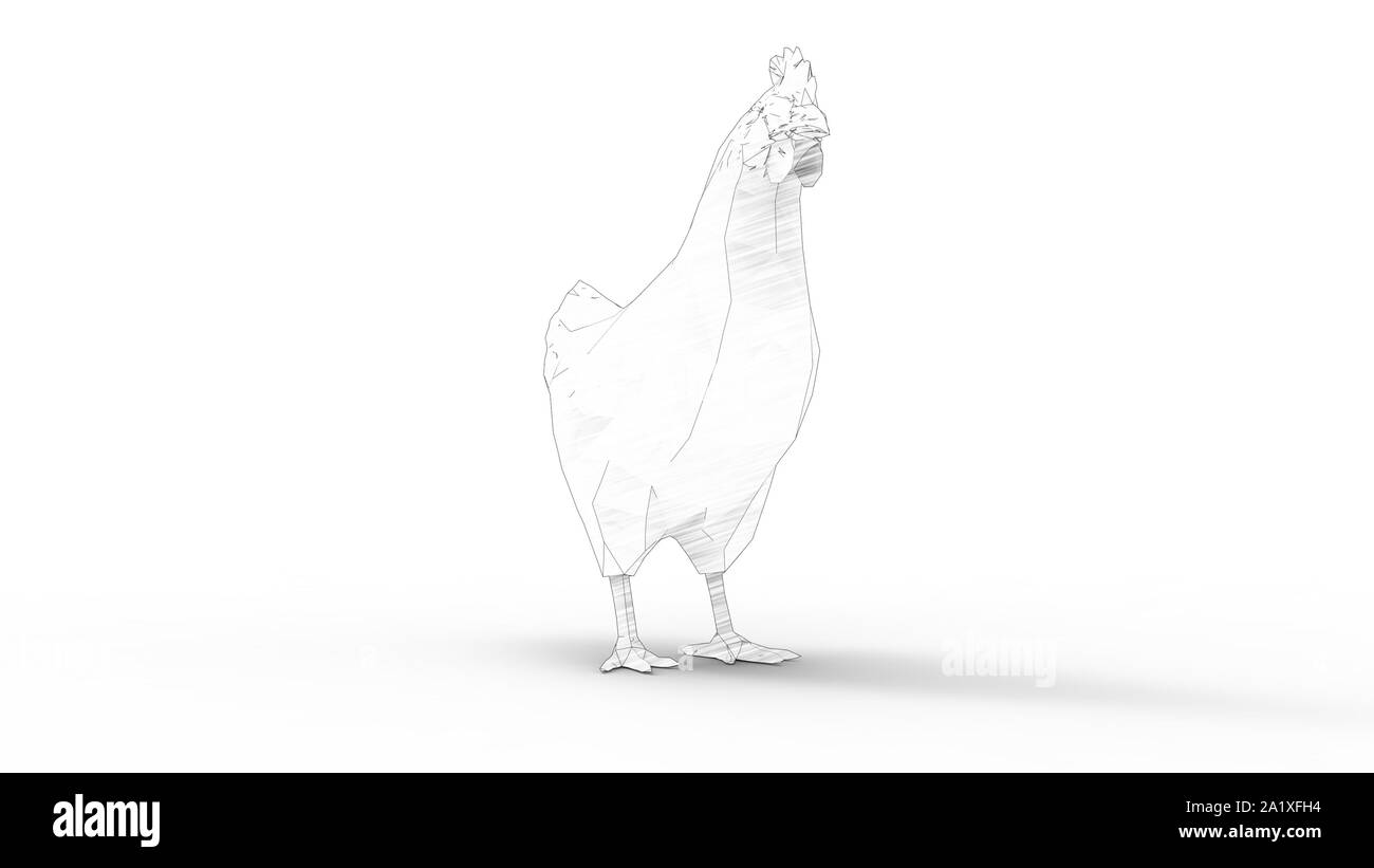 3d rendering of a chicken isolated in white background Stock Photo - Alamy