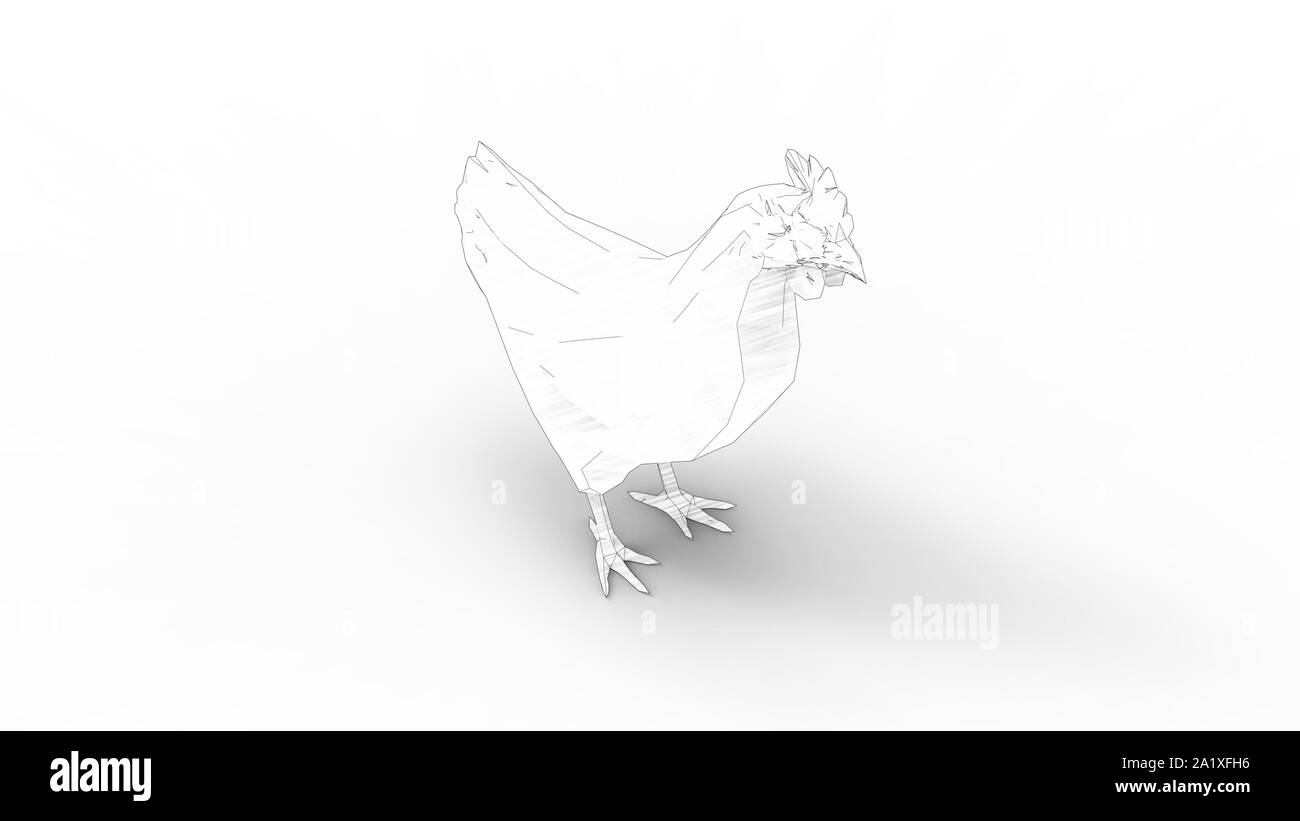 3d rendering of a chicken isolated in white background Stock Photo - Alamy