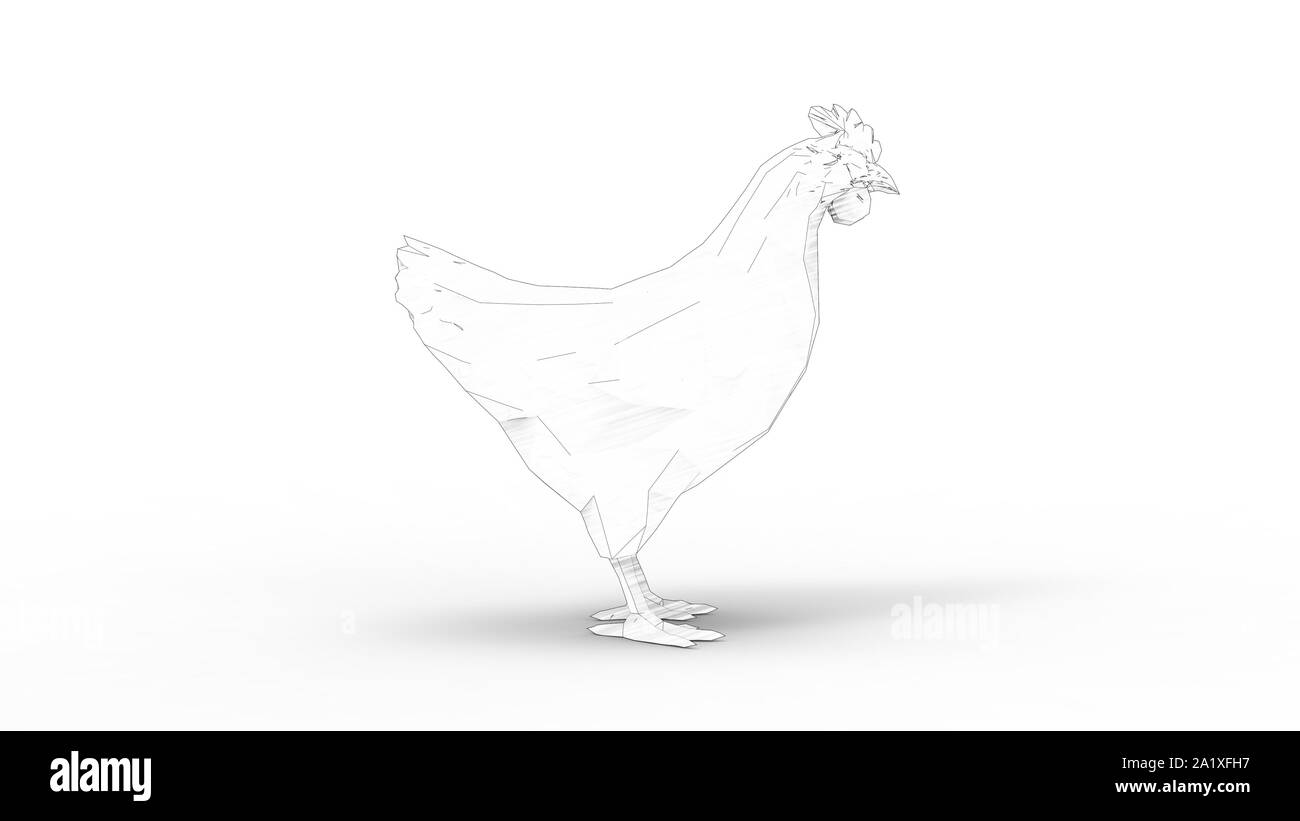3d rendering of a chicken isolated in white background Stock Photo - Alamy