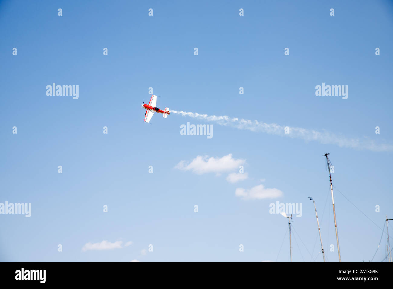 The plane makes a maneuver. Airplane in the sky - Passenger Airliner ...