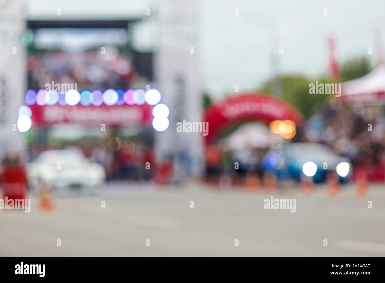 blur background of race track. start line Stock Photo - Alamy